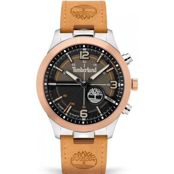Timberland | Accessories | Timberland Watch Leather Strap Men Brown ...
